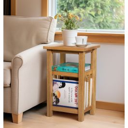 Magazine Table, Wooden Oak Side Table with Shelf, Hallowood Furniture ...